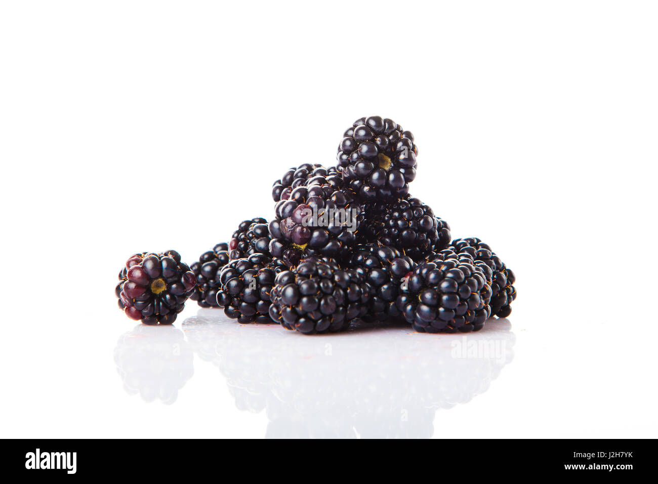 group of organic blackberries isolated on white background Stock Photo ...