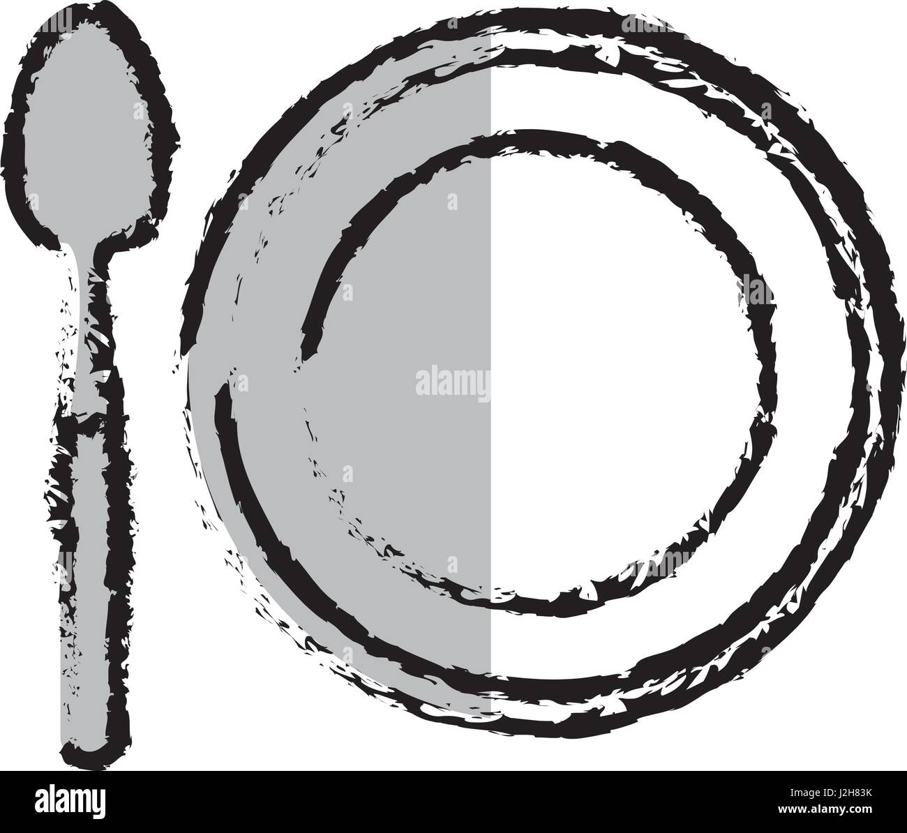 dish and spoon isolated icon Stock Vector Image & Art - Alamy