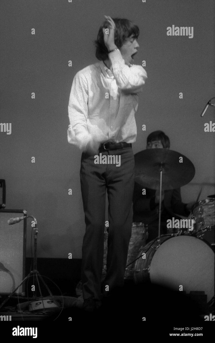The Rolling Stones singer Mick Jagger during a concert at the Olympia ...