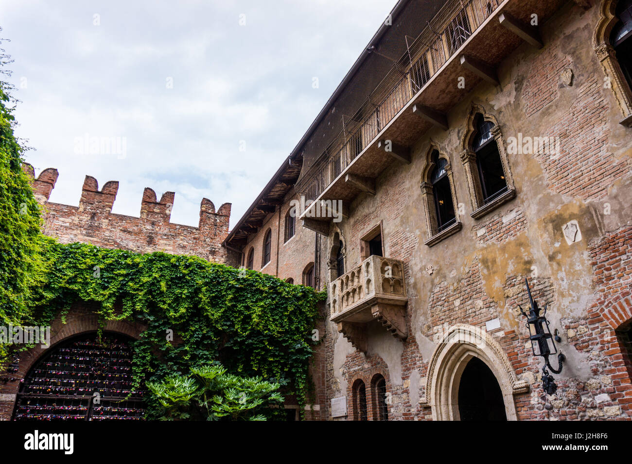 The famous balcony of Romeo and Juliet in Verona, Italy. Juliet's ...