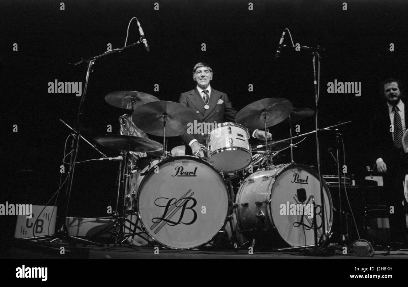 American drums player Louie Bellson performing at the Palais des ...