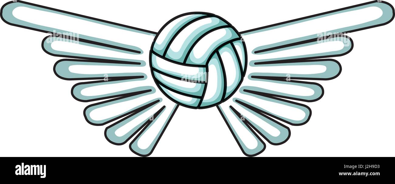 volleyball balloon with wings isolated icon Stock Vector Image & Art ...