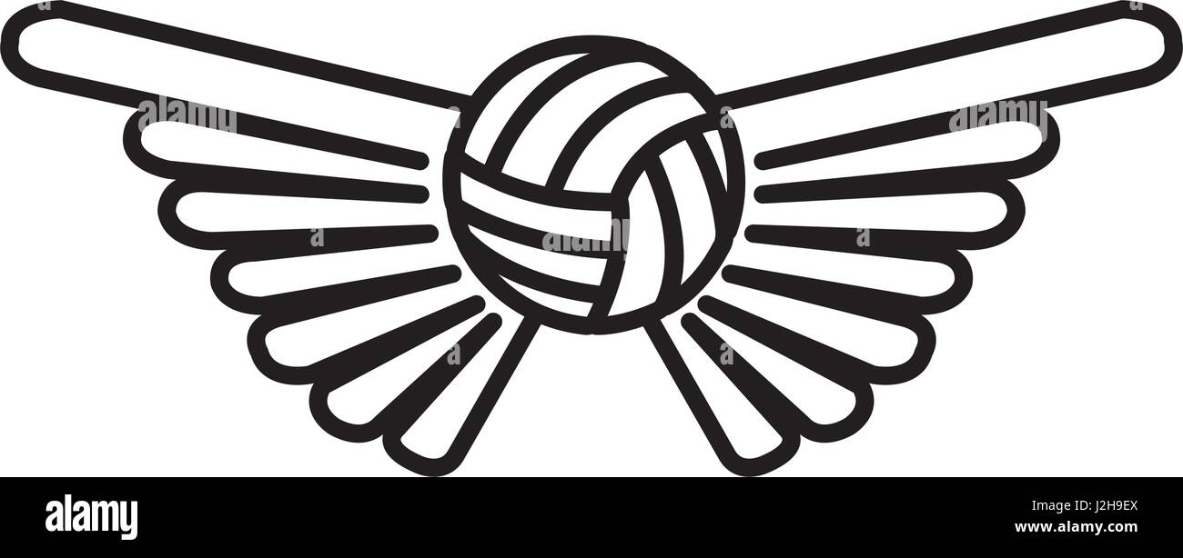 volleyball balloon with wings isolated icon Stock Vector Image & Art ...
