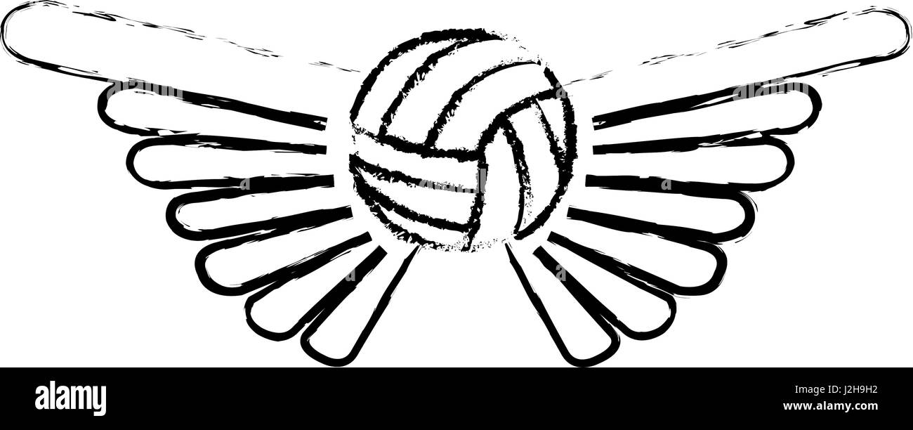 volleyball balloon with wings isolated icon Stock Vector Image & Art ...