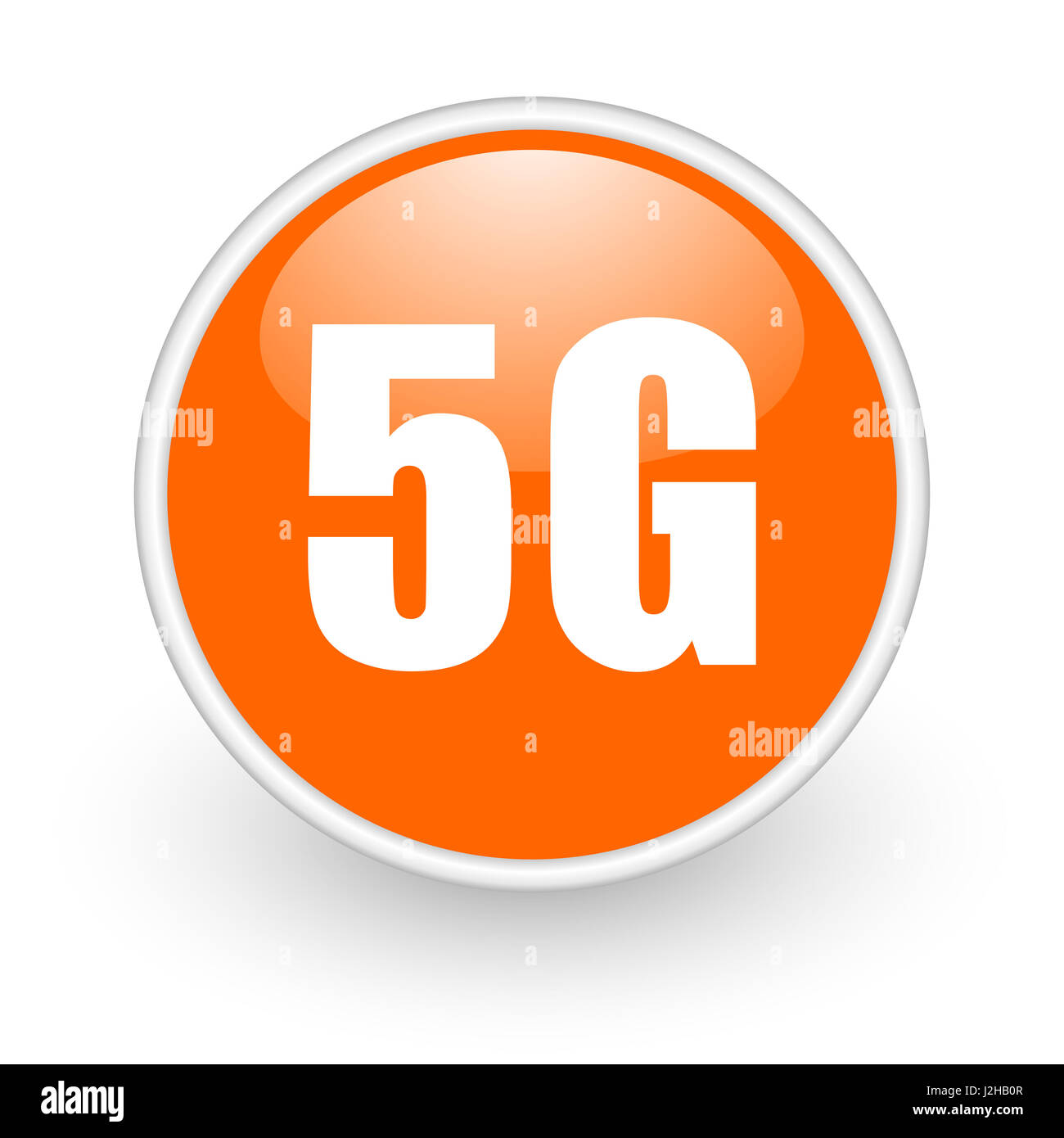 5g modern design glossy orange web icon on white background Stock Photo ...