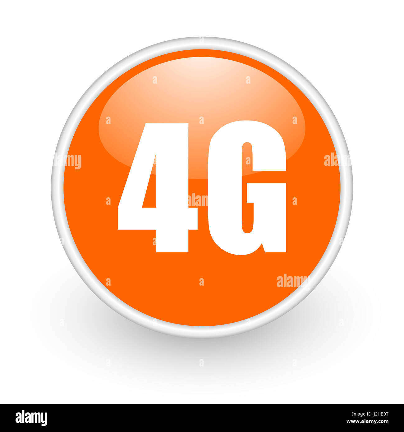 4g modern design glossy orange web icon on white background Stock Photo ...