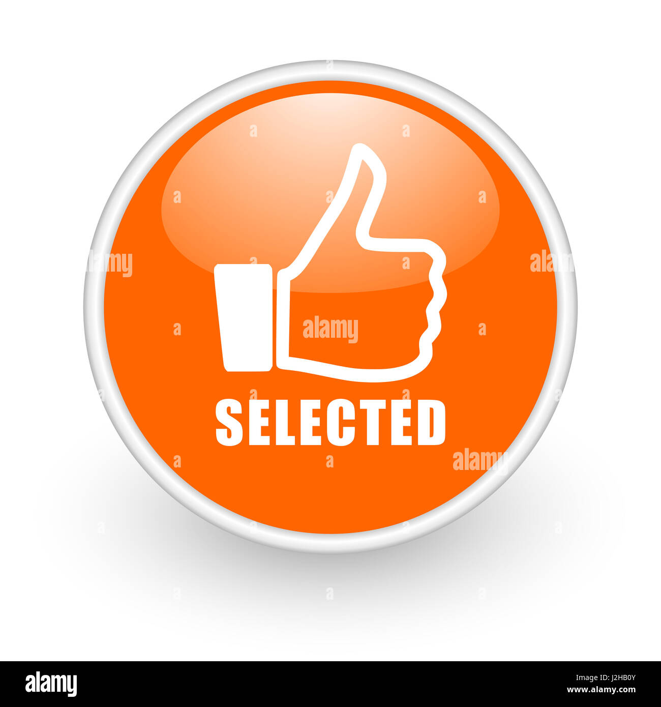 Selected modern design glossy orange web icon on white background Stock ...