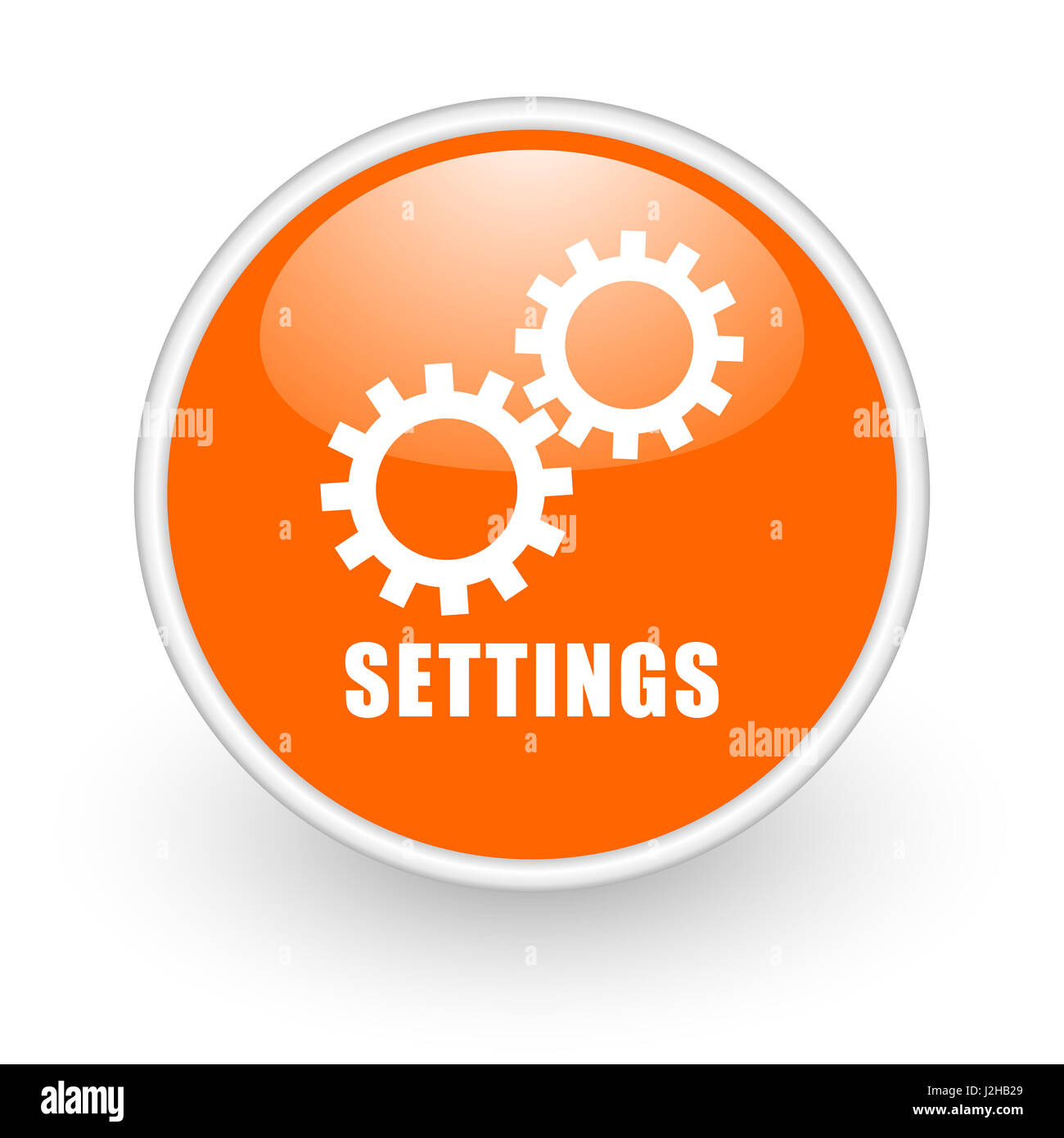 Settings modern design glossy orange web icon on white background Stock ...