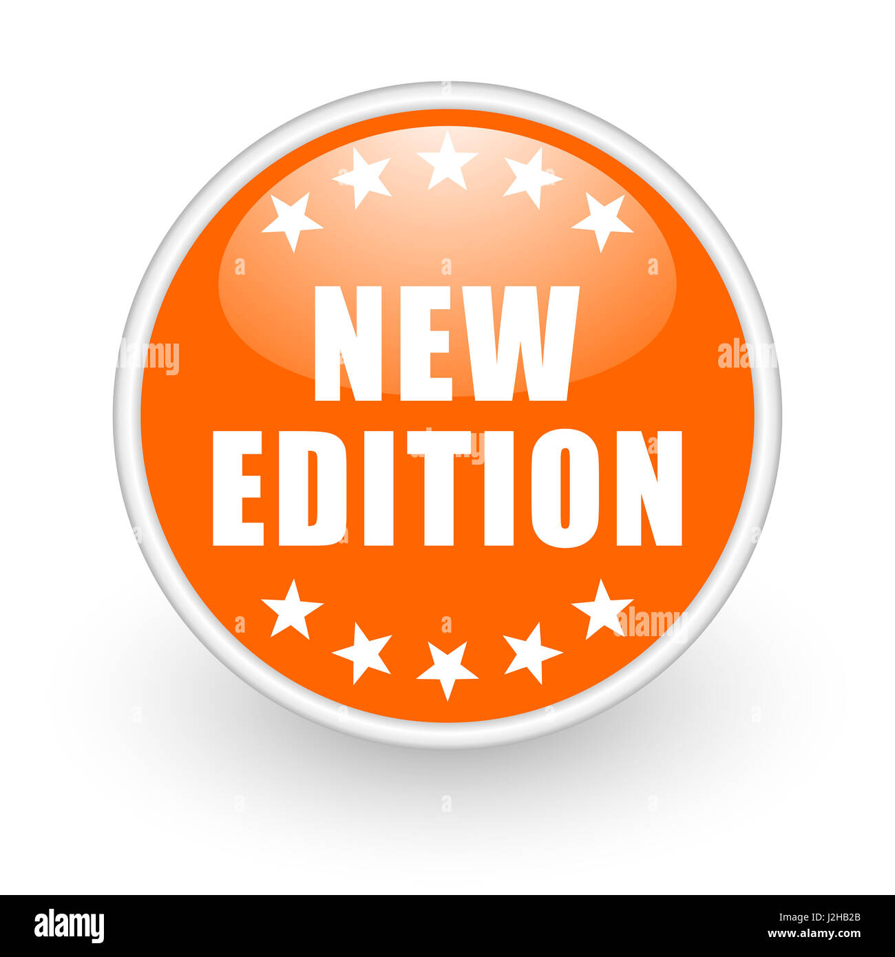 New edition modern design glossy orange web icon on white background ...