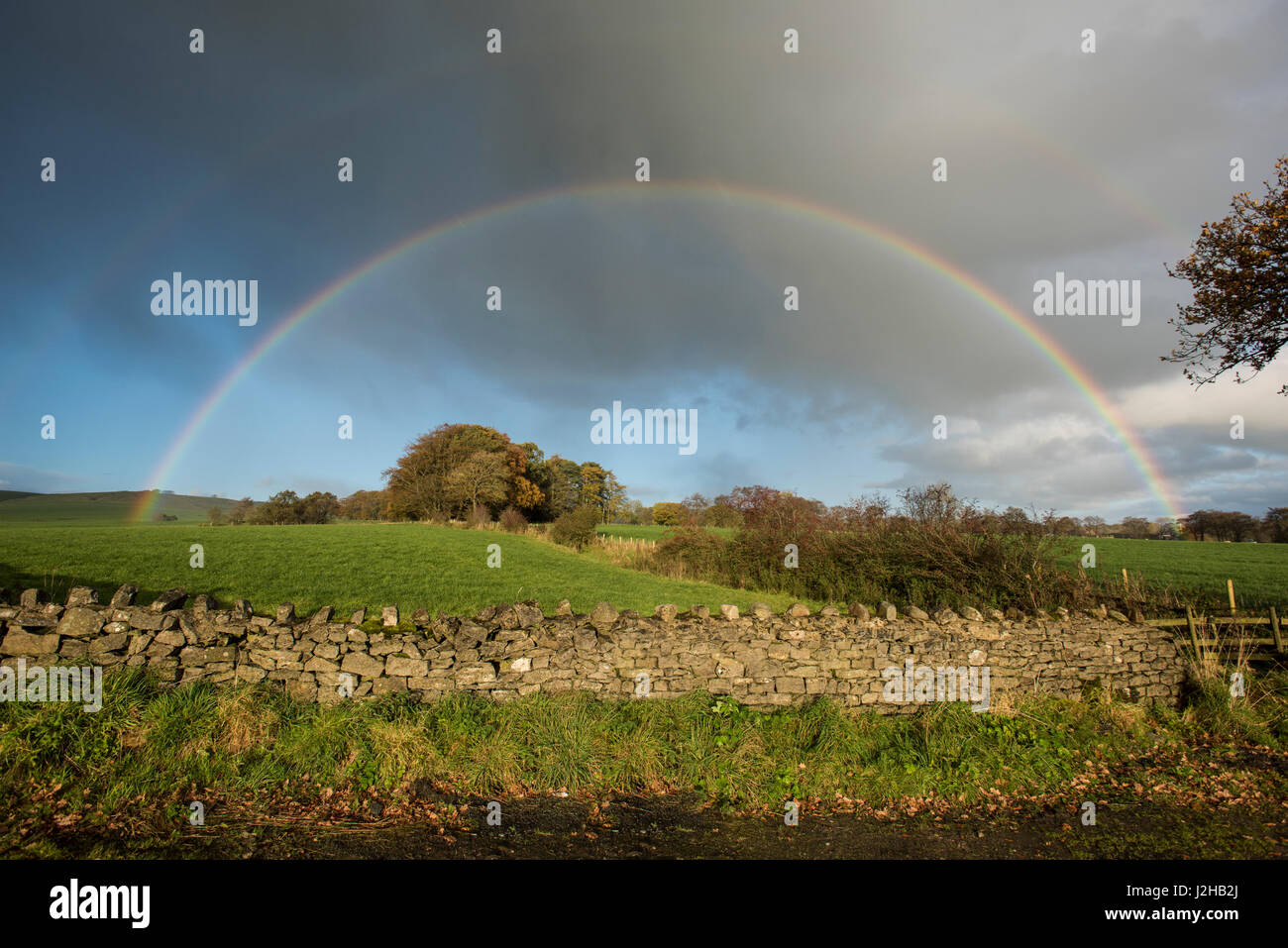 Rainbow at Whitewell, Clitheroe, Lancashire Stock Photo - Alamy