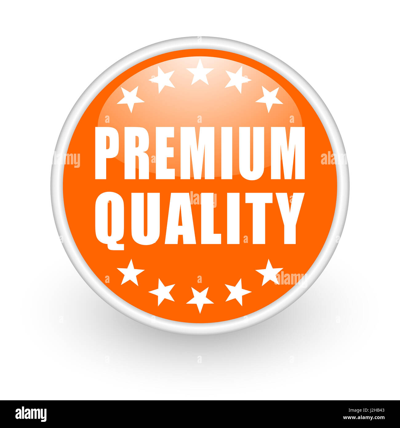 Premium quality modern design glossy orange web icon on white ...