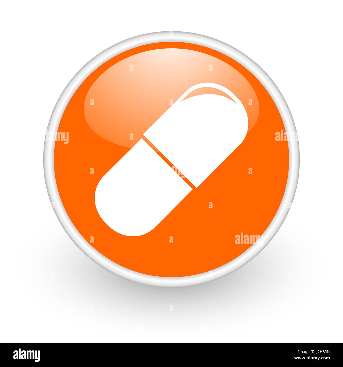 Drugs modern design glossy orange web icon on white background Stock ...
