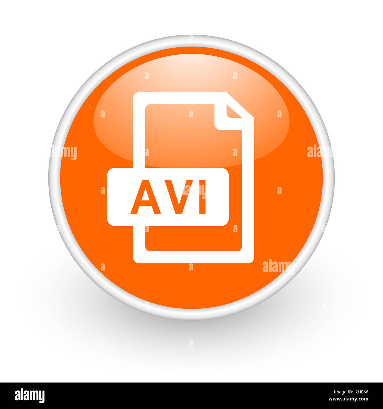 Avi file modern design glossy orange web icon on white background Stock ...
