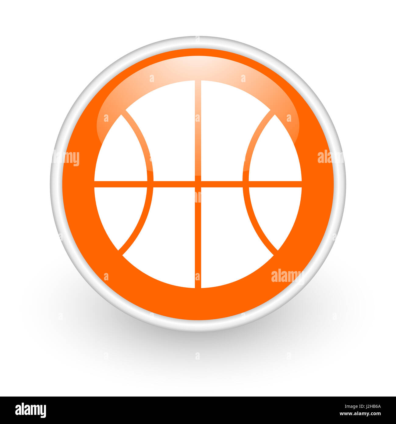 Ball modern design glossy orange web icon on white background Stock ...