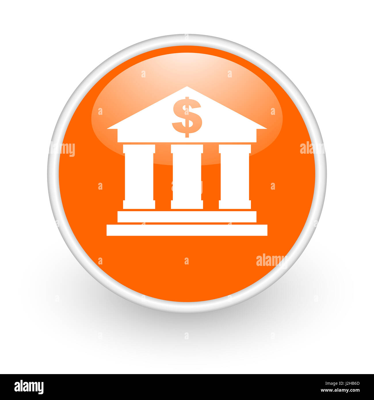Bank modern design glossy orange web icon on white background Stock ...