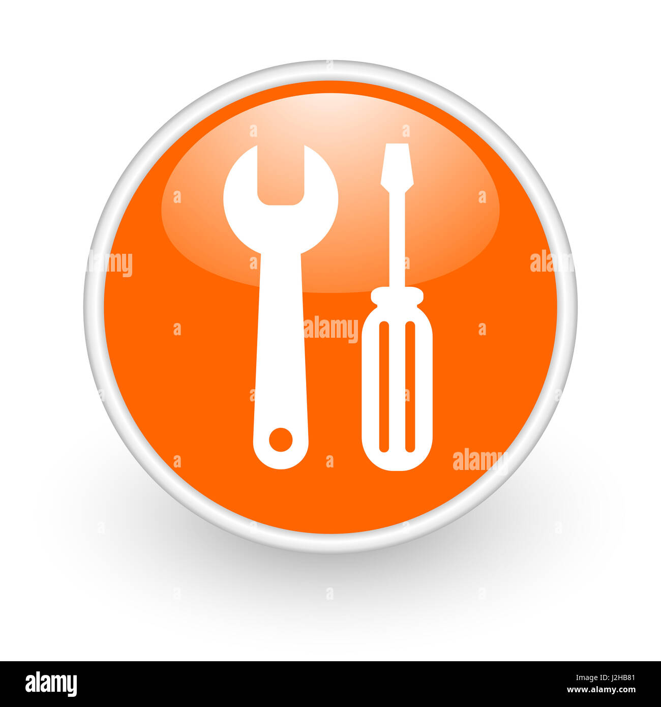 Tool modern design glossy orange web icon on white background Stock ...