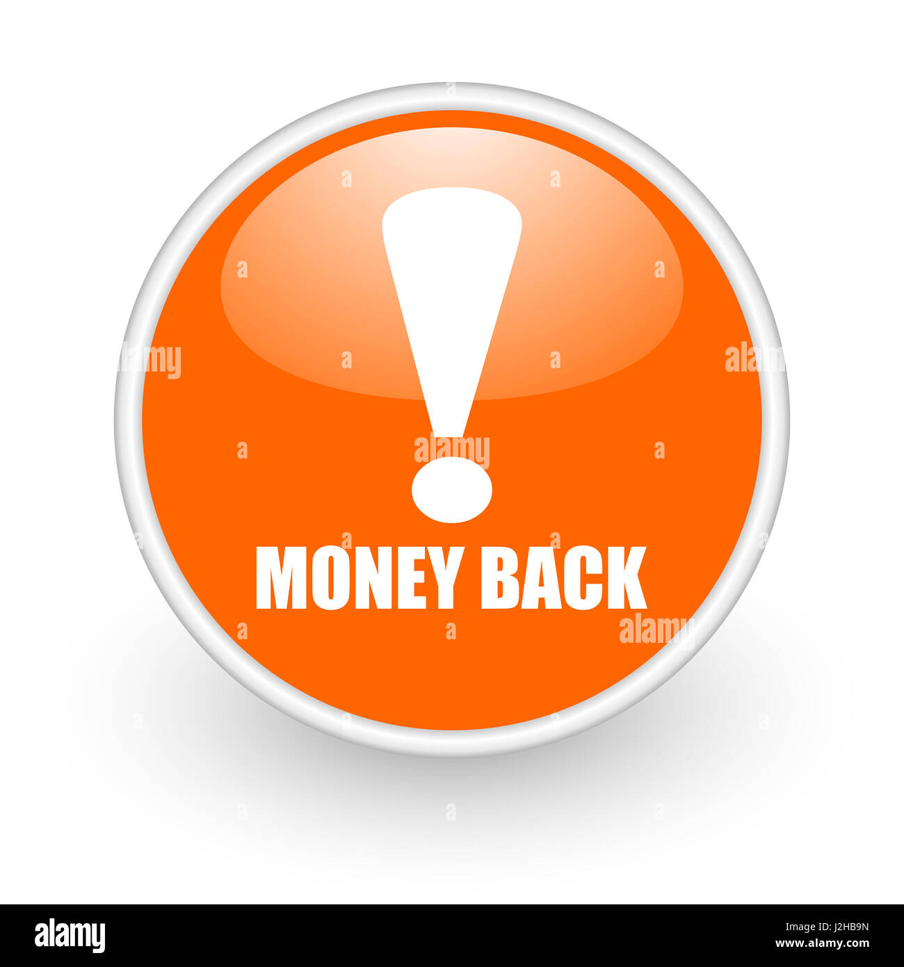 Money back modern design glossy orange web icon on white background ...