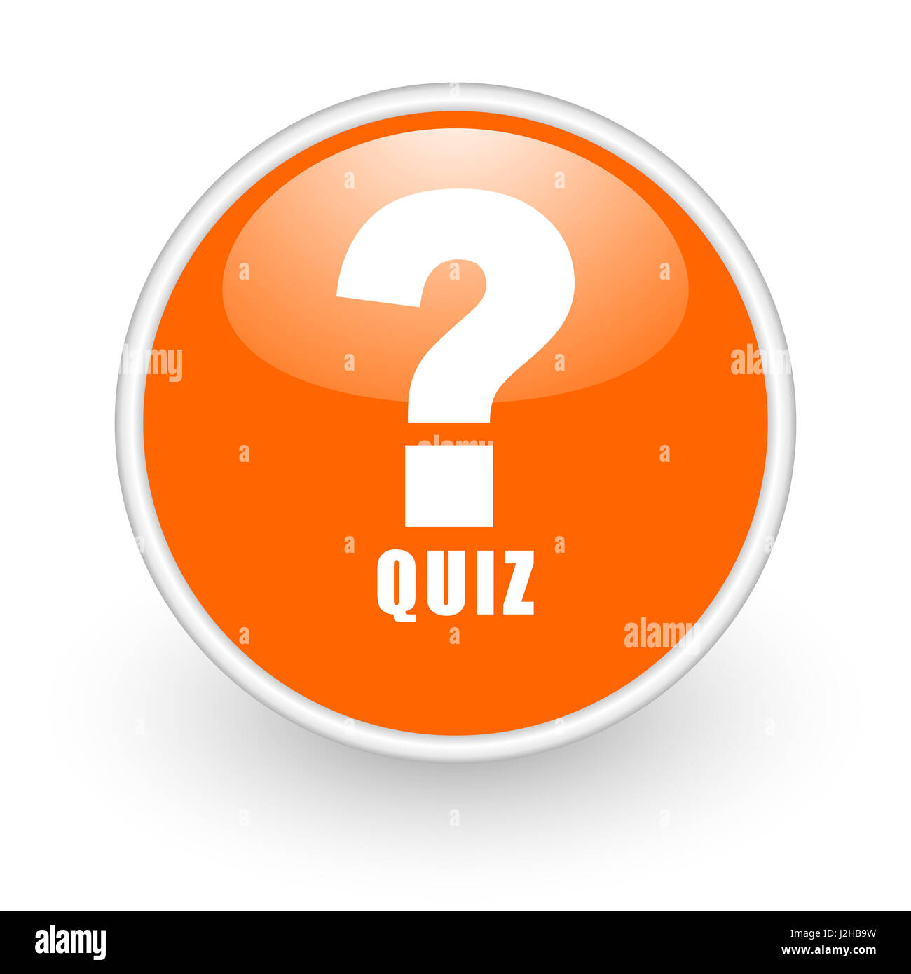 Quiz modern design glossy orange web icon on white background Stock ...