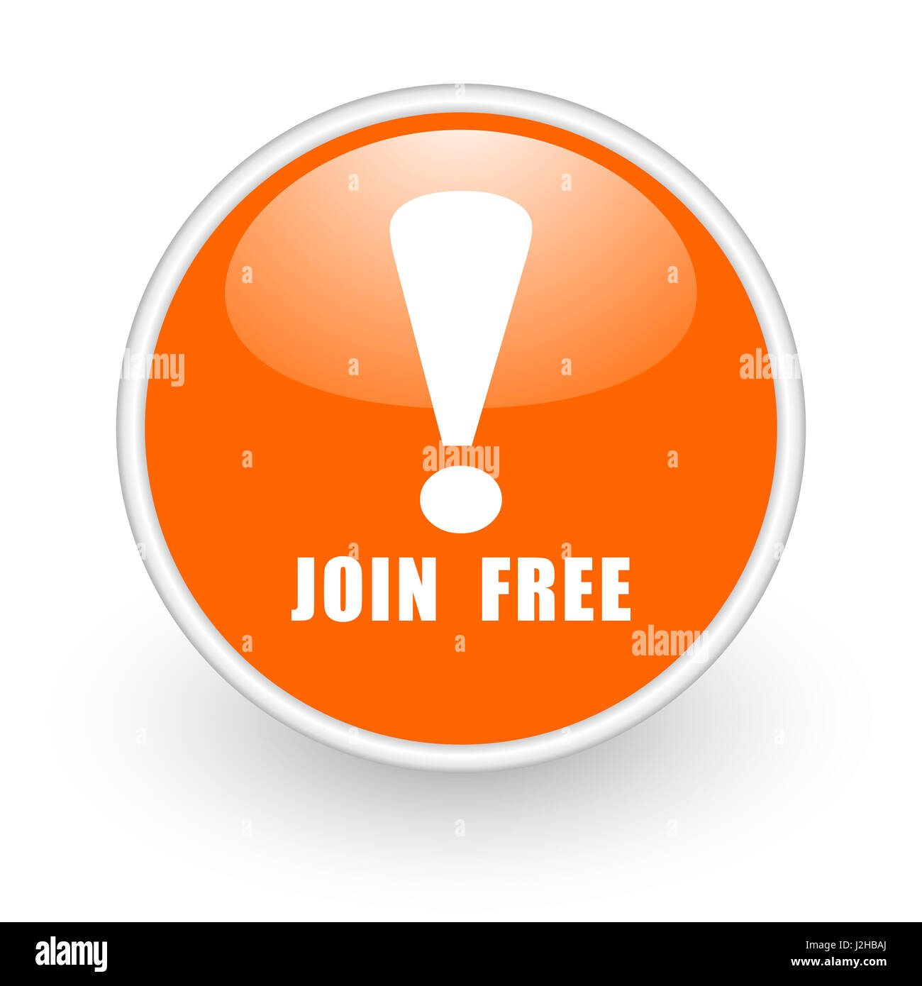 Join free modern design glossy orange web icon on white background ...