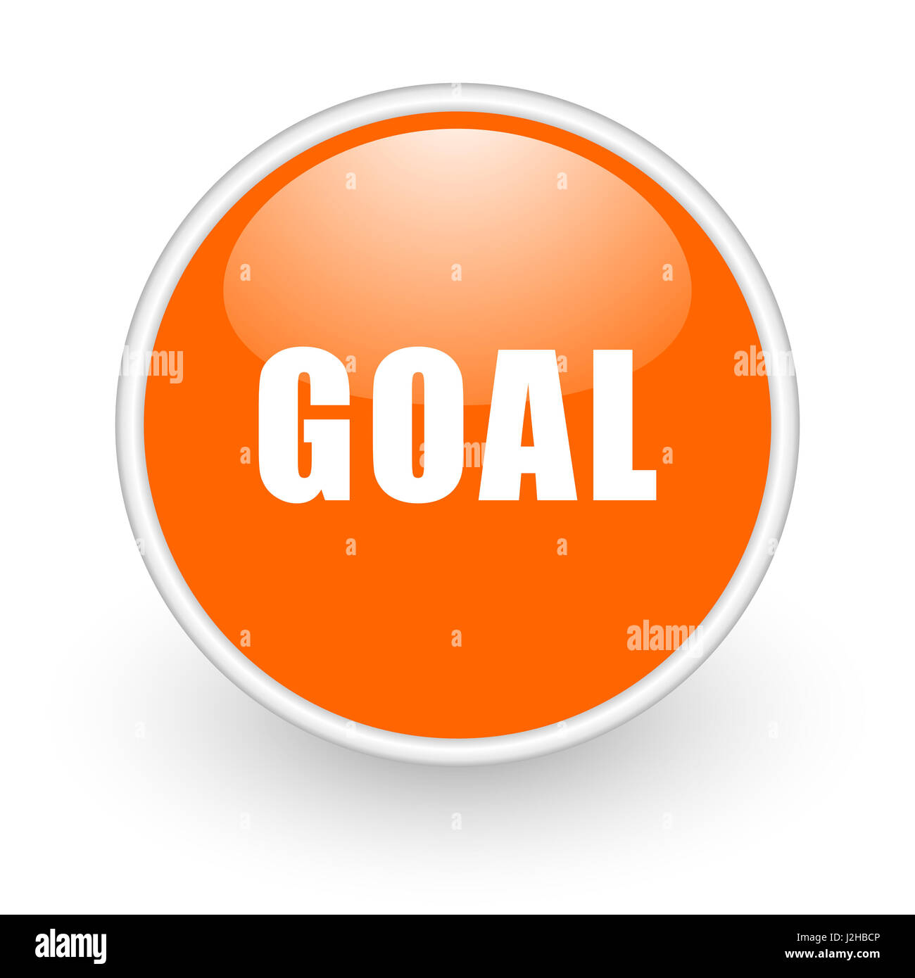 Goal modern design glossy orange web icon on white background Stock ...