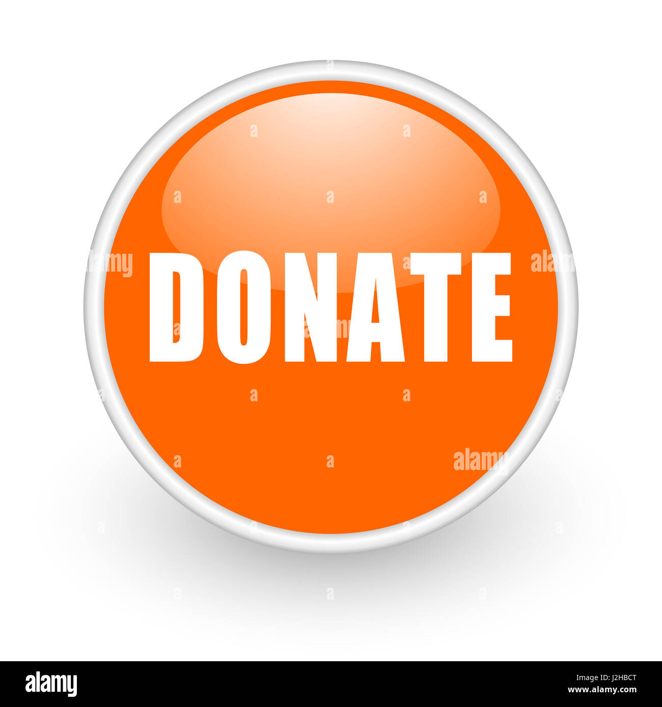 Donate modern design glossy orange web icon on white background Stock ...
