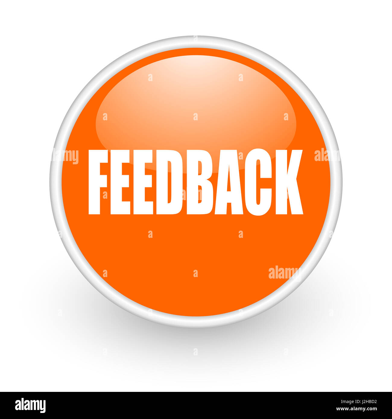 Feedback modern design glossy orange web icon on white background Stock ...
