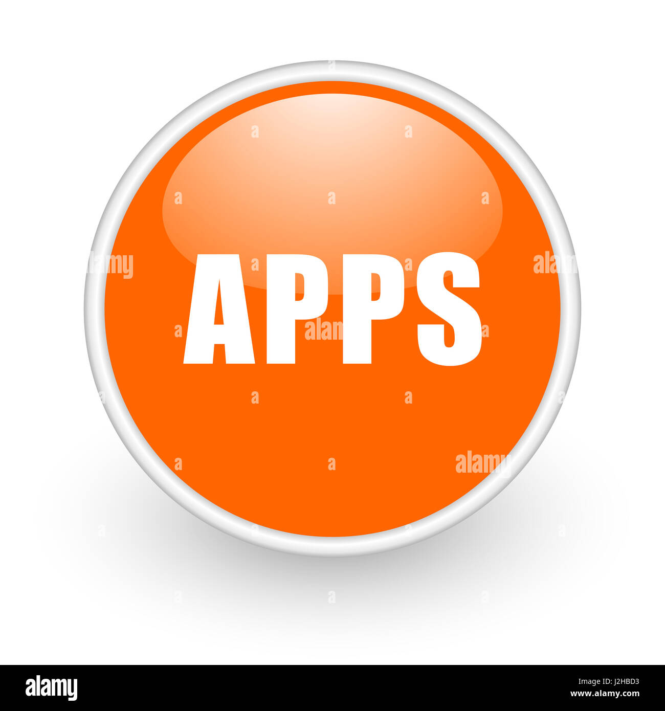 Apps modern design glossy orange web icon on white background Stock ...