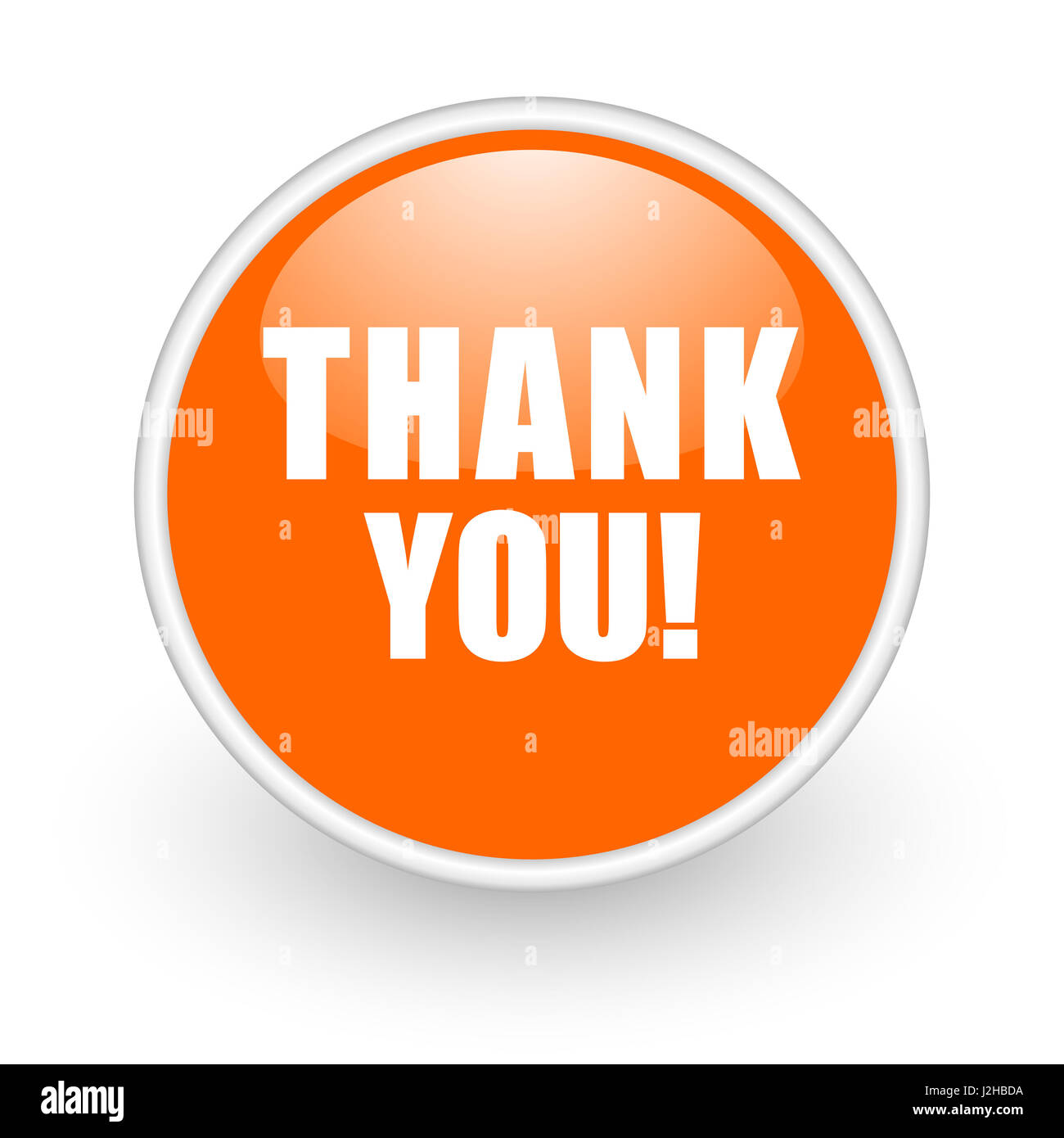 Thank you modern design glossy orange web icon on white background ...