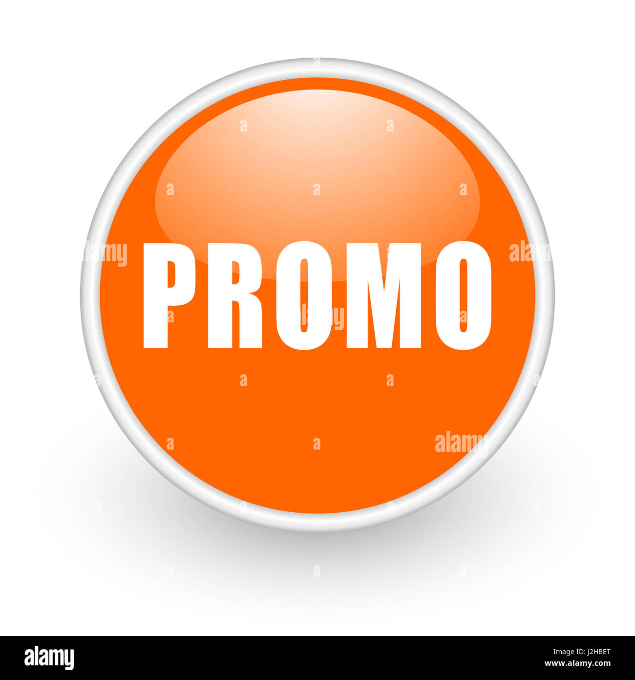 Promo modern design glossy orange web icon on white background Stock ...
