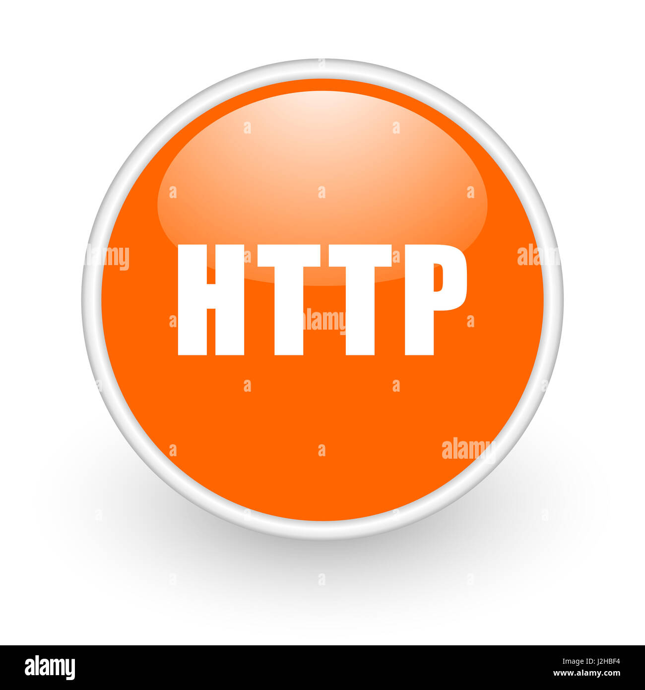 Http modern design glossy orange web icon on white background Stock ...