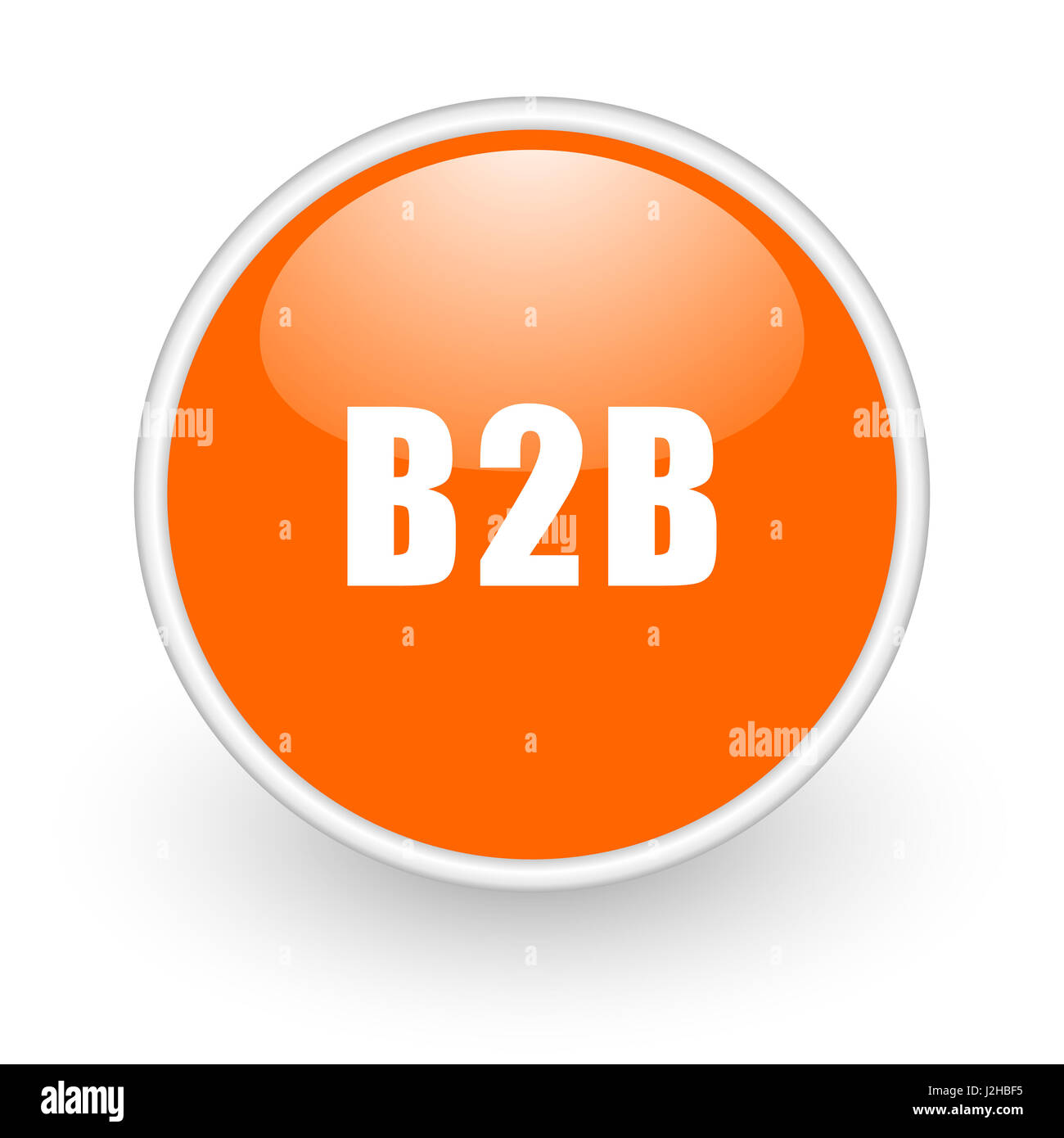 B2b modern design glossy orange web icon on white background Stock ...