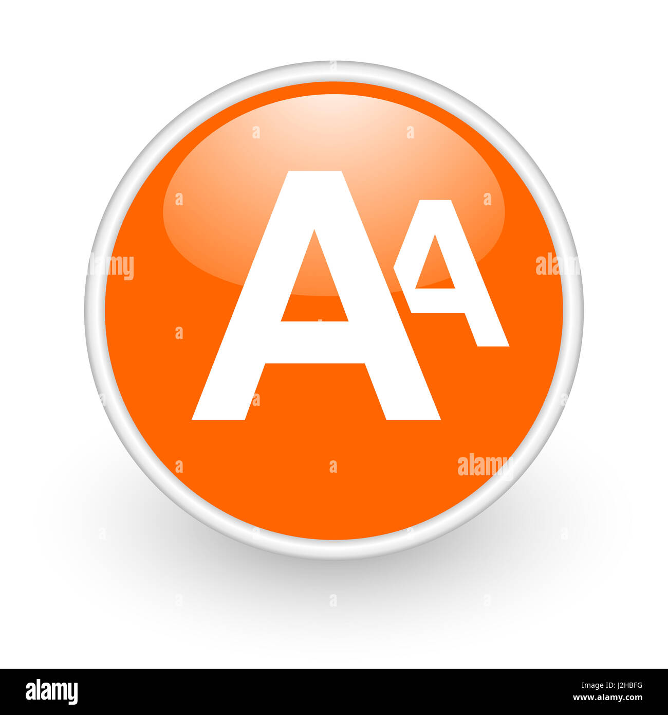 Alphabet modern design glossy orange web icon on white background Stock ...