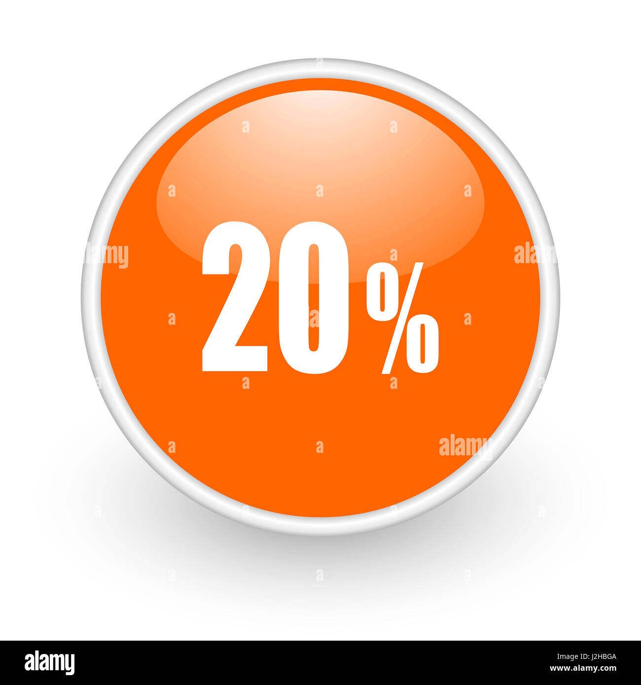 20 percent modern design glossy orange web icon on white background ...