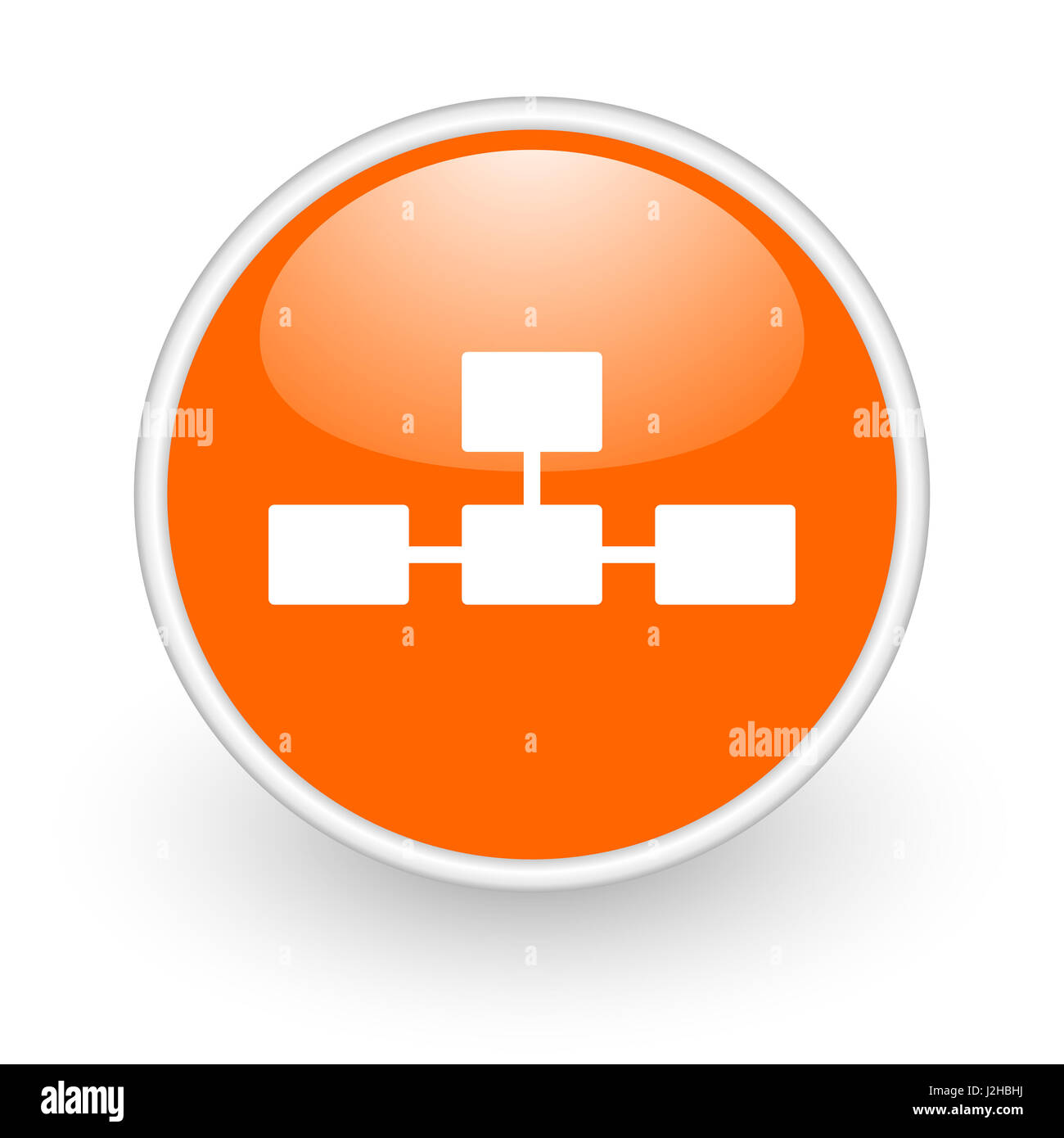 Database modern design glossy orange web icon on white background Stock ...