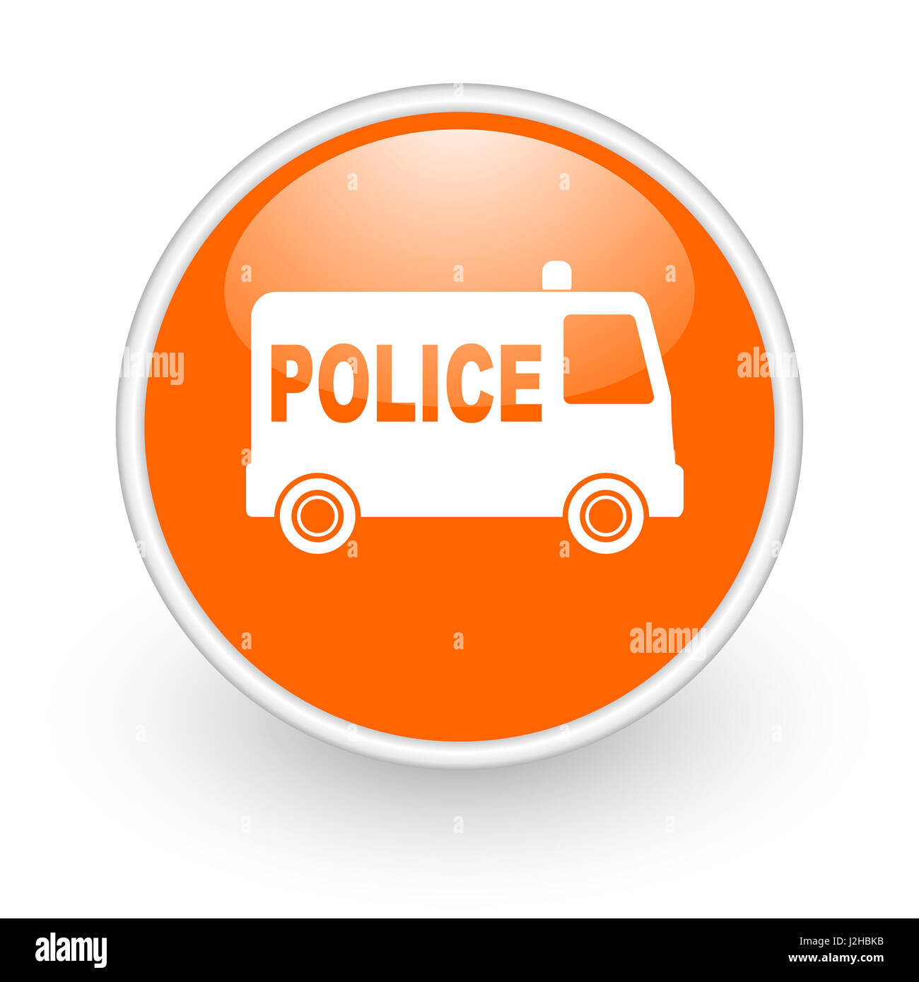 Police modern design glossy orange web icon on white background Stock ...