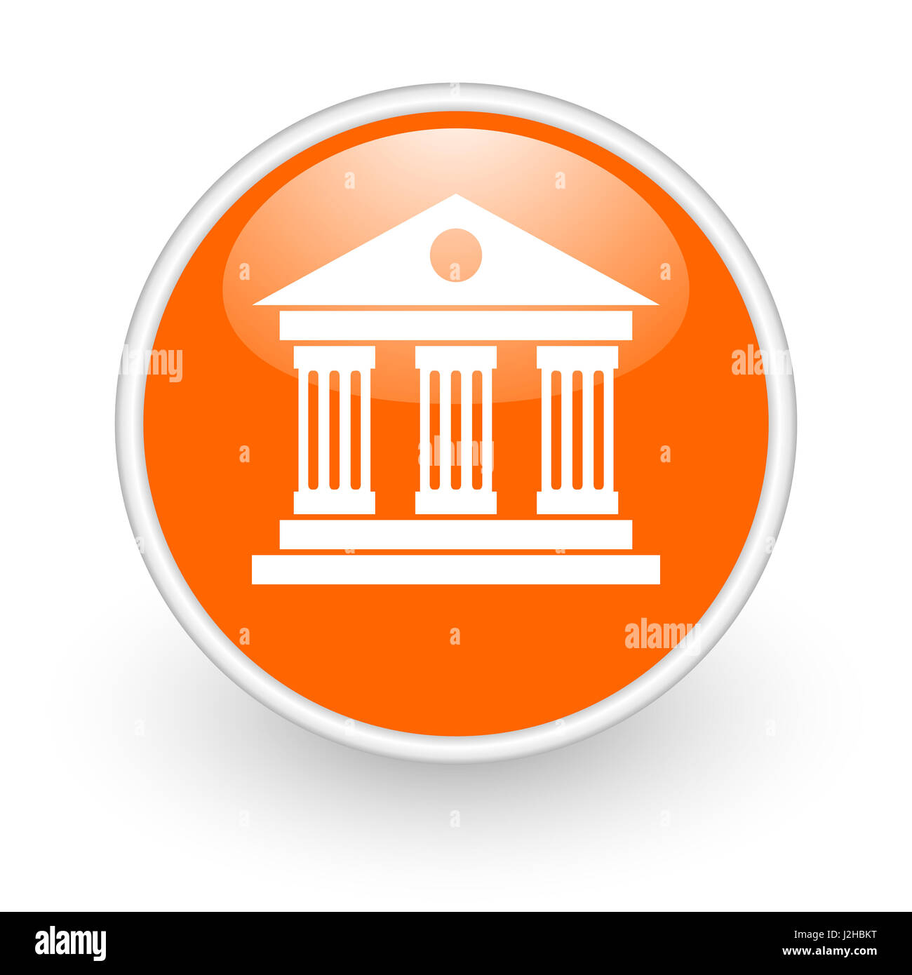 Museum modern design glossy orange web icon on white background Stock ...