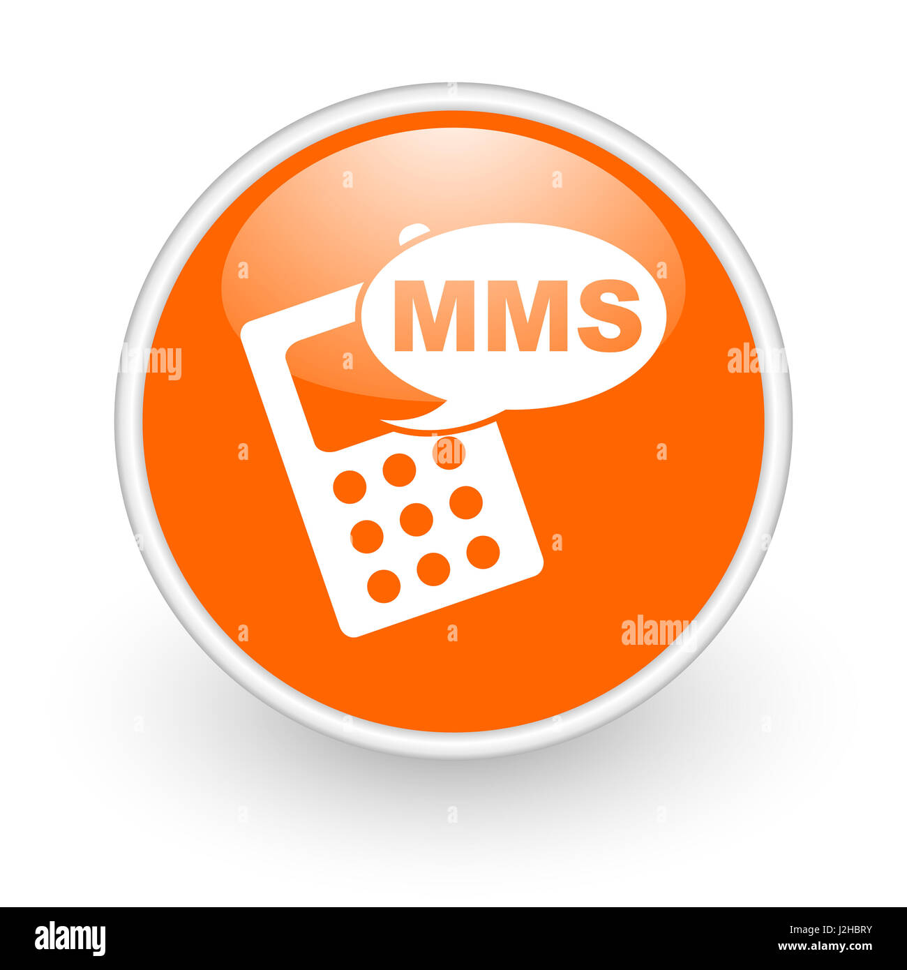 Mms modern design glossy orange web icon on white background Stock ...
