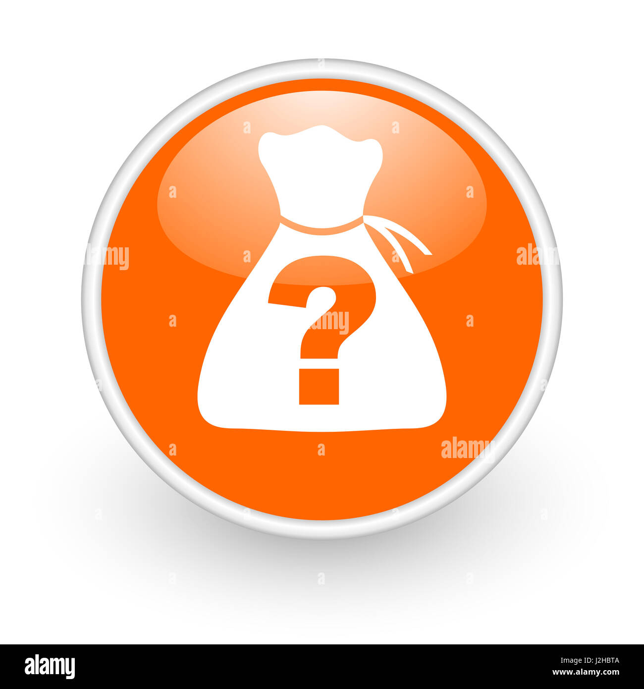 Riddle modern design glossy orange web icon on white background Stock ...