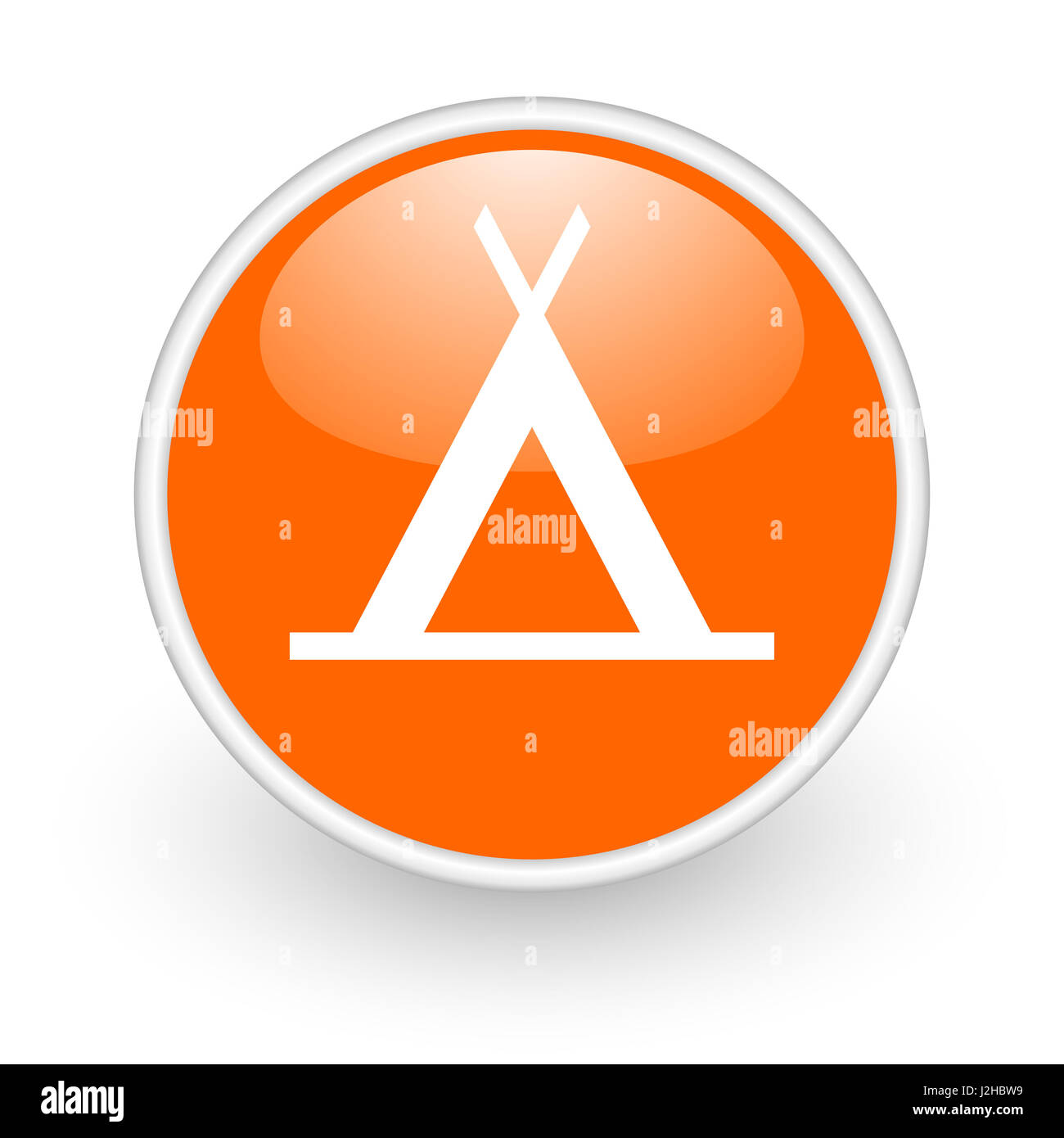 Camp modern design glossy orange web icon on white background Stock ...