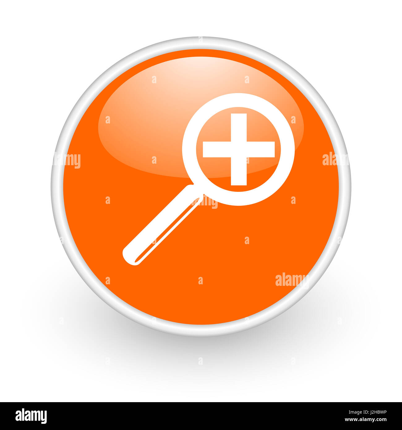 Lens modern design glossy orange web icon on white background Stock ...