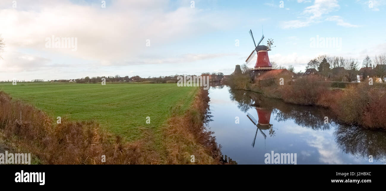 Greetsiel, Germany - December 6, 2014: Traditional Windmill working and ...