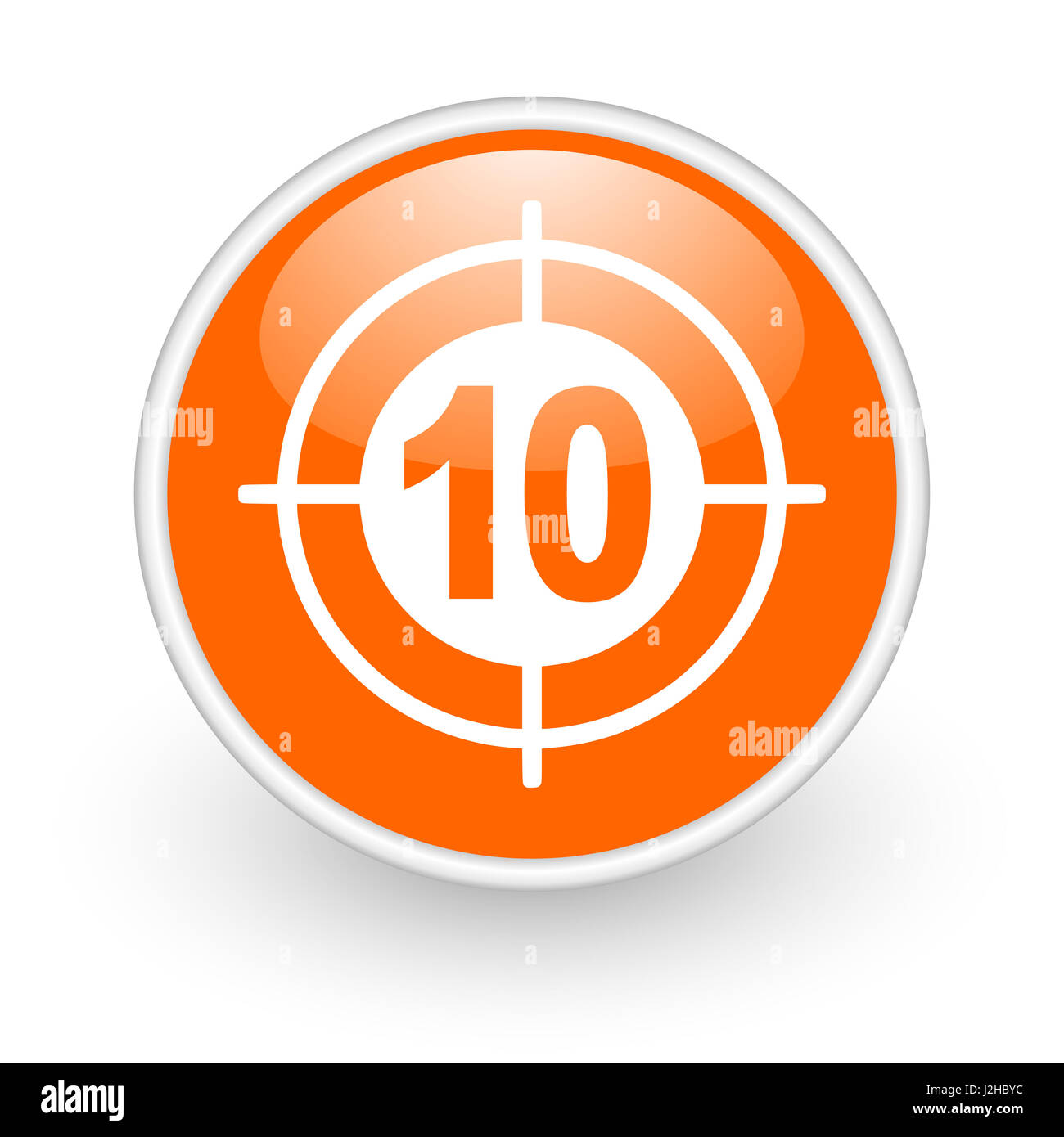 Target modern design glossy orange web icon on white background Stock ...