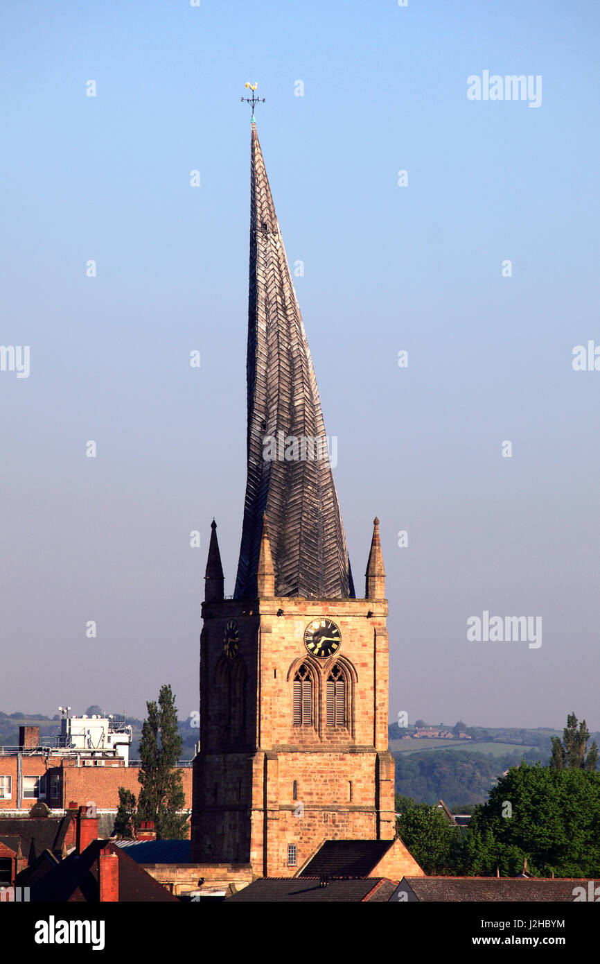Chesterfield church bent crooked spire hi-res stock photography and ...