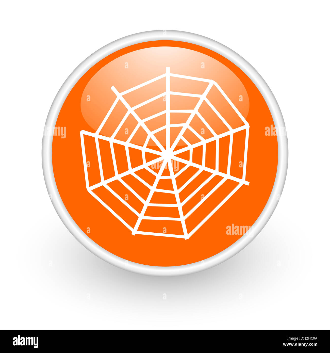 Spider web modern design glossy orange web icon on white background ...