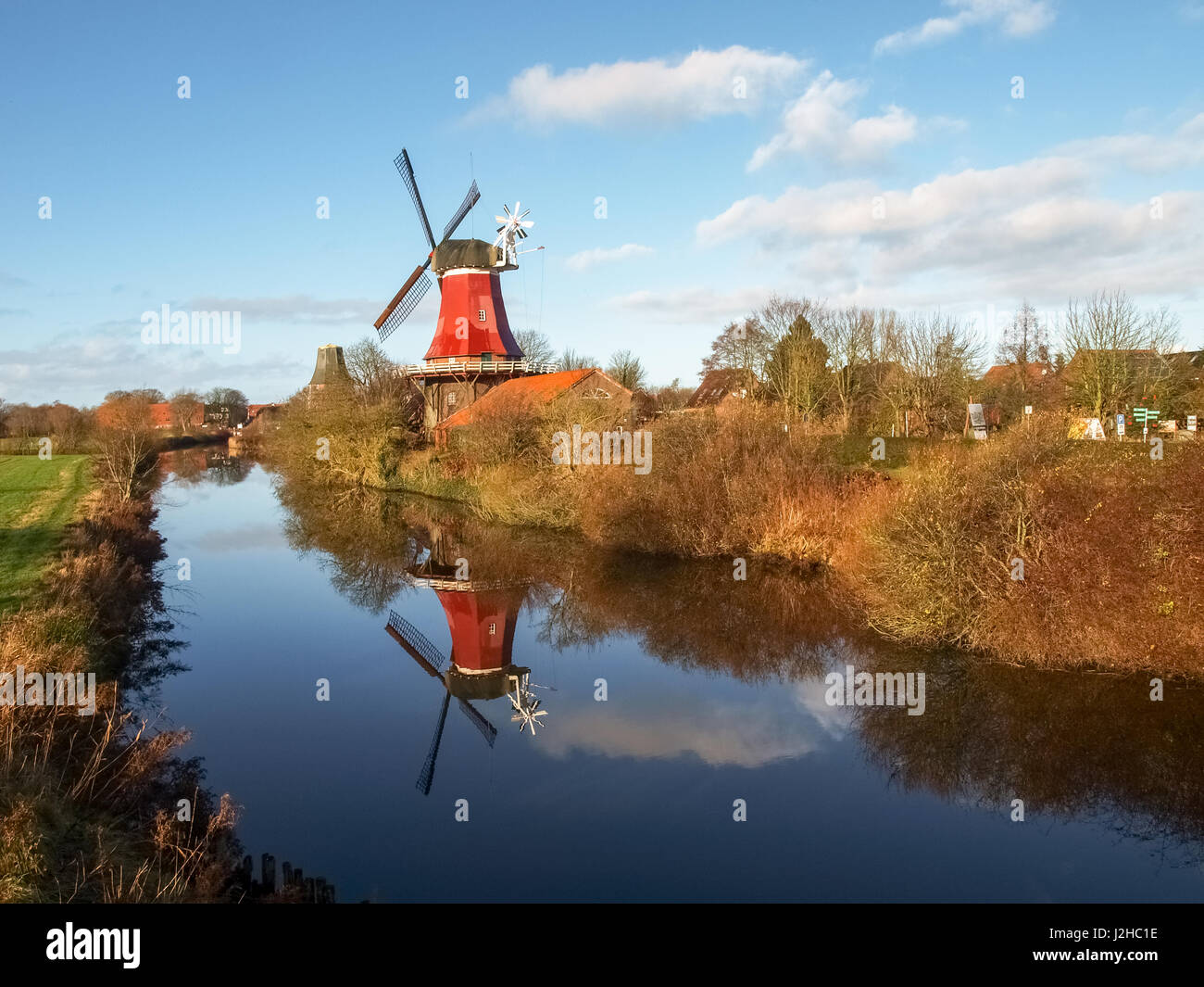 Greetsiel, Germany - December 6, 2014: Traditional Windmill working and ...