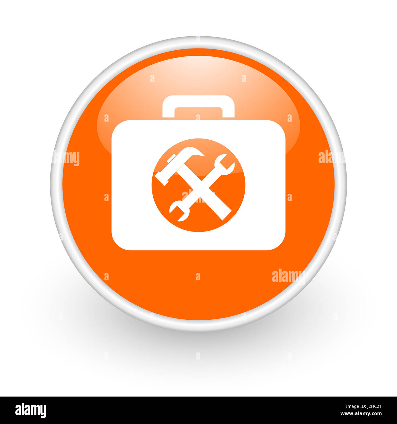 Toolkit modern design glossy orange web icon on white background Stock ...