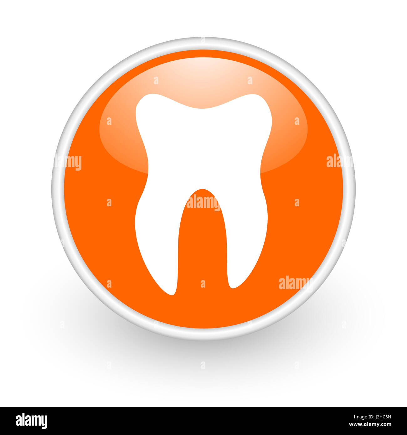 Tooth modern design glossy orange web icon on white background Stock ...