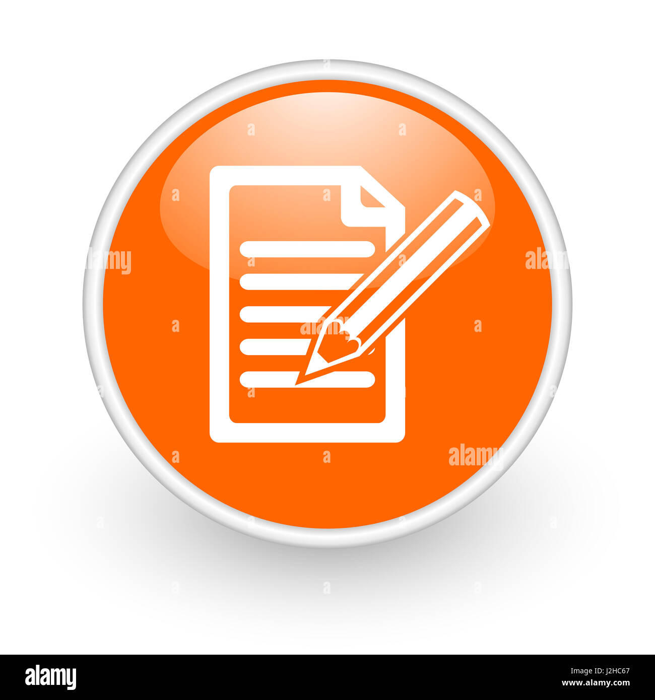 Subscribe modern design glossy orange web icon on white background ...