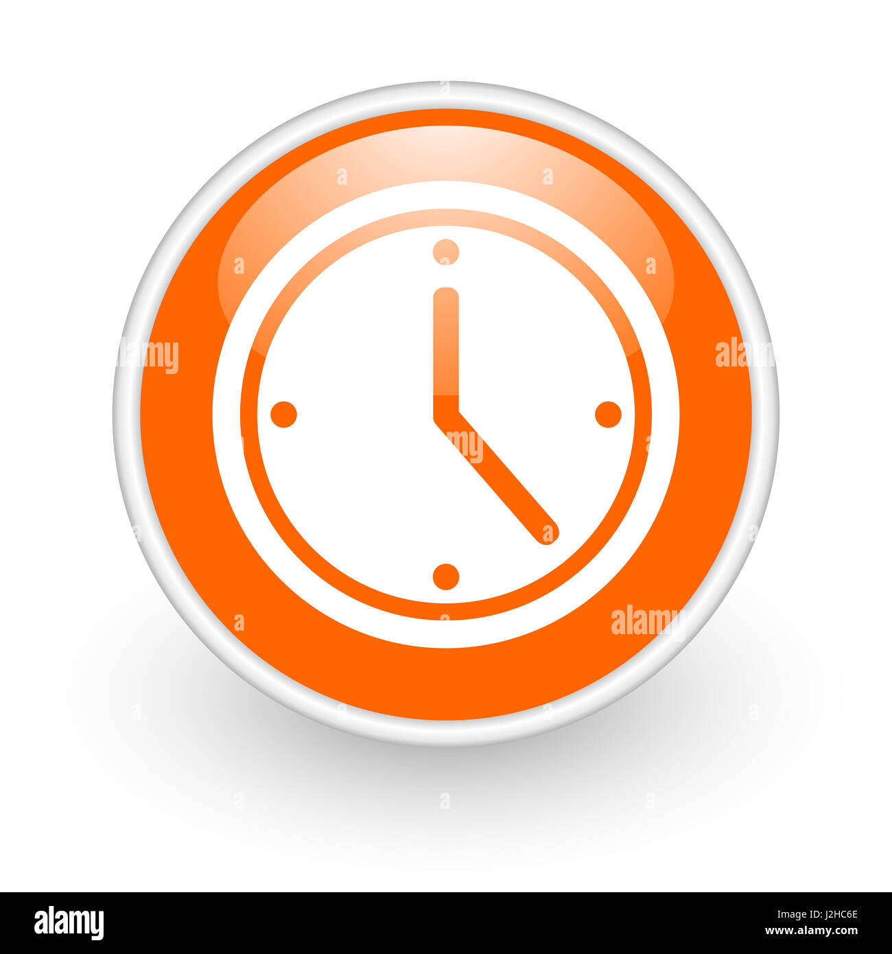 Time modern design glossy orange web icon on white background Stock ...