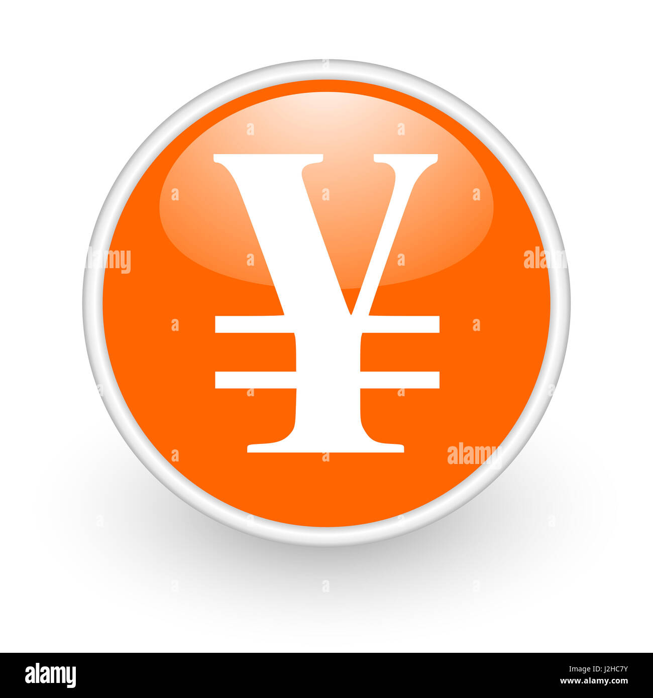 Yen modern design glossy orange web icon on white background Stock ...